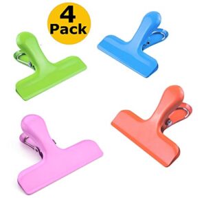 Croc Jaws Chip Clips, Stainless Steel, 3 Inches, Pack of 4, Multicolor