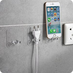 power plug socket holder plug hook towel keys coat razor robe holder hook wall storage hook wall adhesive stick hanger bathroom kitchen waterproof oilproof home office 2pcs