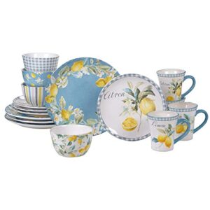 certified international citron 16 piece dinnerware set, service for 4