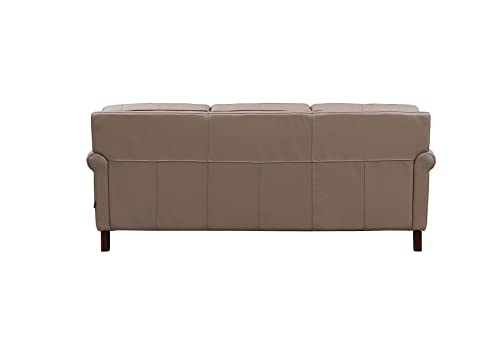 Hydeline Laguna Top Grain Leather Sofa Couch, 86", Taupe