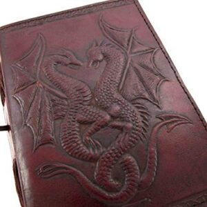 Embossed Leather Dual Dragons 120 Leaf Journal