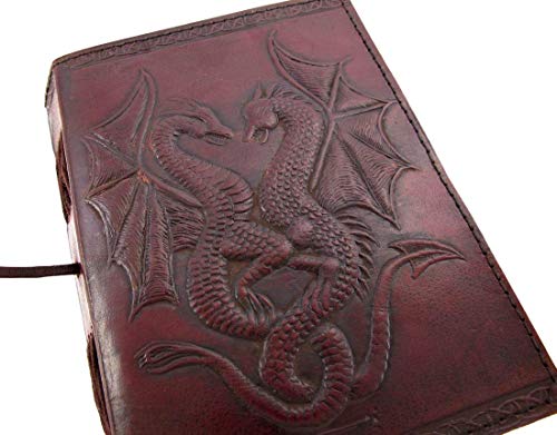 Embossed Leather Dual Dragons 120 Leaf Journal