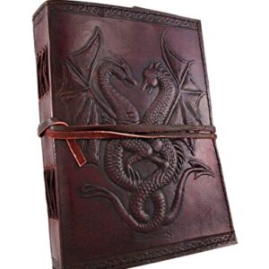 Embossed Leather Dual Dragons 120 Leaf Journal