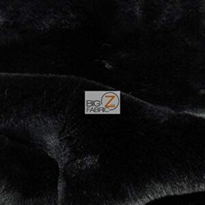 Beaver Shag Faux Fur Fabric Sold by The Yard DIY Coats Costumes Scarfs Rugs Accessories Fashion (Black)