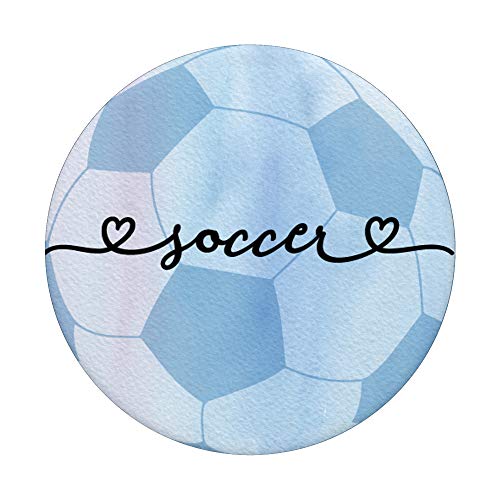 I Love Soccer Light Blue Pastel Tie Dye Aesthetic PopSockets Swappable PopGrip