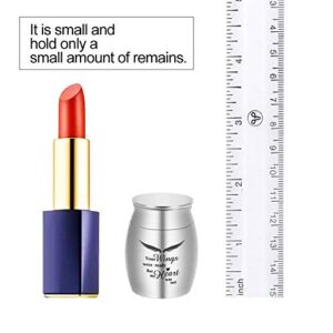 Dletay Small Keepsake Urns for Human Ashes 1.57 Inch Mini Cremation Urns for Ashes Stainless Steel Memorial Ashes Holder-Your Wings Were Ready, But My Heart Was Not