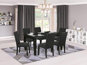 east west furniture wedr7-blk-24 dining set