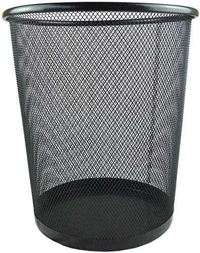 WhopperIndia Small Trash Can Round Mesh Waste Basket for Bathroom, Bedroom, Office and More, Wastebasket for Narrow Spaces, 4 Gallon Capacity