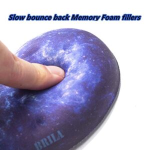 BRILA Ergonomic Memory Foam Mouse Wrist Rest Support Pad Cushion for Computer, Laptop, Office Work, PC Gaming - Massage Holes Design - Wrist Pain Relieve (Nebula Galaxy Space)