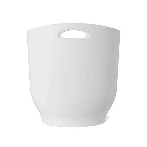 Umbra Harlo, 2.4 Gallon, White Sleek & Stylish Bathroom Trash Can, Small Garbage Bin Wastebasket for Narrow Spaces at Home or Office, 2-1/2 Gallon Capacity, 2.3 - 1012181-660