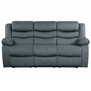 Homelegance 79" Manual Double Reclining Sofa, Gray