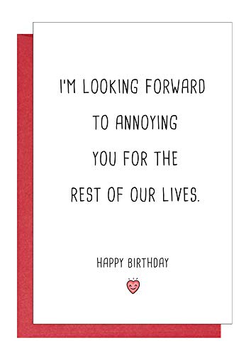 Birthday Card for Husband, Card for Boyfriend, Funny Bday Card for Hubby, Card from Girlfriend Wife