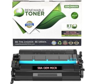 rt micr compatible replacement for 58a cf258a 258a oem modified toner | laser pro m404n m404dn m404dw mfp m428fdw m428fdn m428dw m404 m428 | 58x cf258x check printer cartridge