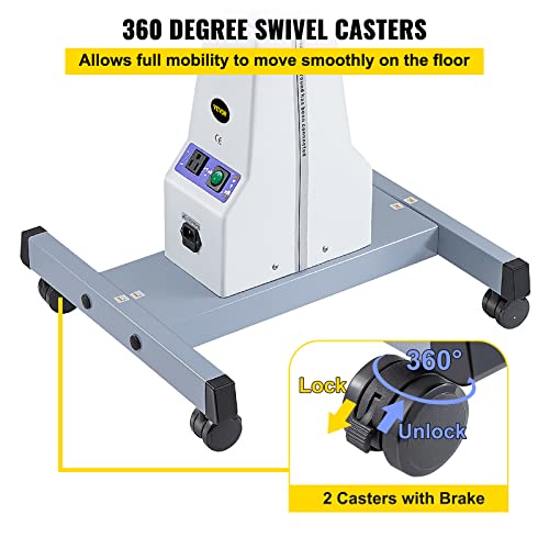 VEVOR Motorized Instrument Table Professional Medical Cart Dental Cart Adjustable Optical Eyeglass Motorized Instrument Work Table for 2 Instruments (A16 22.8"x15.7")