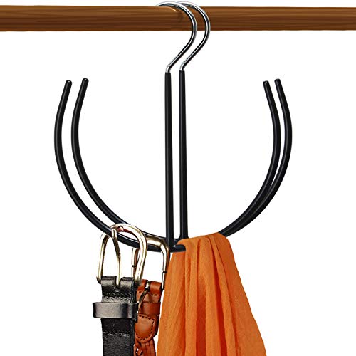 DOIOWN Belt Hangers Tie,Scarf,Shoes Non Slip Organizer Hangers Hook Rack (2 Pack-Black)