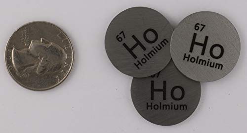 Holmium (Ho) 24.26mm Metal Disc 99.9% Pure for Collection or Experiments