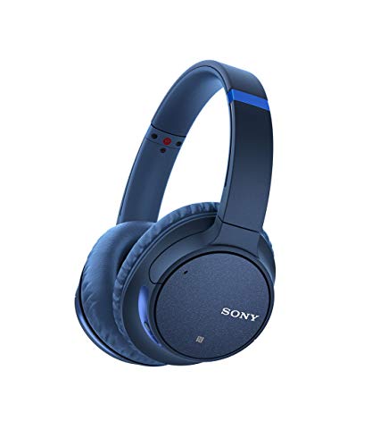 Sony Noise Cancelling Headphones WHCH700N: Wireless Bluetooth Over The Ear Headset with Mic for Phone-Call and Alexa Voice Control -Blue.(Renewed)