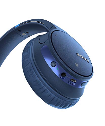 Sony Noise Cancelling Headphones WHCH700N: Wireless Bluetooth Over The Ear Headset with Mic for Phone-Call and Alexa Voice Control -Blue.(Renewed)