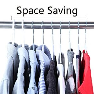 Finnhomy Heavy Duty 50 Pack Plastic Hangers, Durable Clothes Hangers with New Generation Non-Slip Pads,Space Saving Easy Slide Organizer for Bedroom Closet, Great for Shirts, Pants, Gray