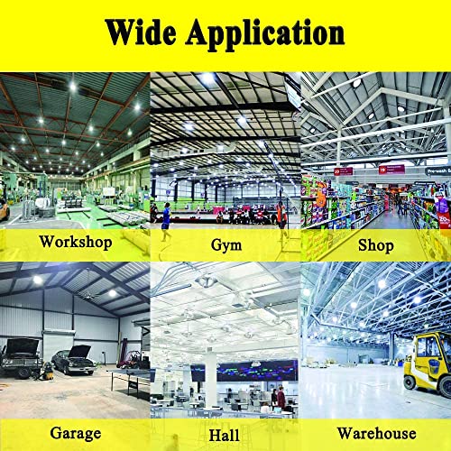 Sararoom 10Packs 100W 110V UFO LED High Bay Light, LED Warehouse Light 10000 Lumen 6500K Daylight White LED Shop Light Commercial Bay Lighting for Factory Garage Workshop