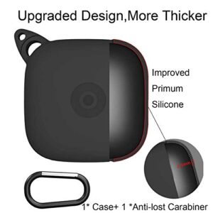 Anti Lost Carrying Protective Silicone Replacement Case for Beats Powerbeats Pro 2019 Full Body Protection Shockproof Powerbeats Charging Case Skin and Cover with Carabiner Black