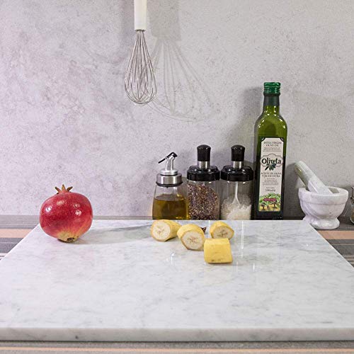 Soulscrafts Natural Bianco Carrara Marble Cheese Pastry Board and Cutting Board 16x12x0.5 Inch