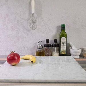 Soulscrafts Natural Bianco Carrara Marble Cheese Pastry Board and Cutting Board 16x12x0.5 Inch