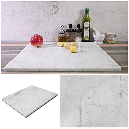 Soulscrafts Natural Bianco Carrara Marble Cheese Pastry Board and Cutting Board 16x12x0.5 Inch