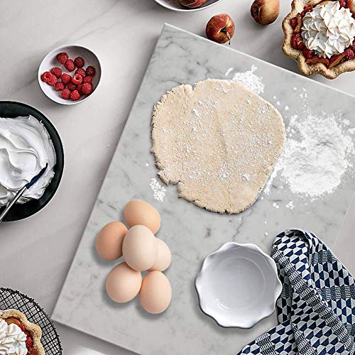 Soulscrafts Natural Bianco Carrara Marble Cheese Pastry Board and Cutting Board 16x12x0.5 Inch