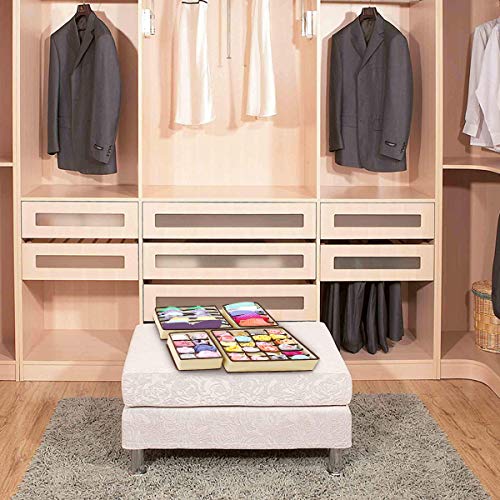 carinacoco Underwear Drawer Organizer 4 Pack Underwear Storage Organizer for Clothes Socks Ties Bra Drawer Divider Closet Dresser Organizer