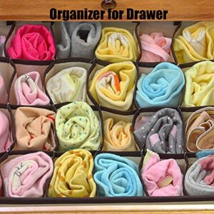 carinacoco Underwear Drawer Organizer 4 Pack Underwear Storage Organizer for Clothes Socks Ties Bra Drawer Divider Closet Dresser Organizer