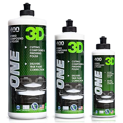 3D One Car Scratch & Swirl Remover - Rubbing Compound & Finishing Polish - Buffing Compound Swirl Remover - True Car Paint Correction 8oz.