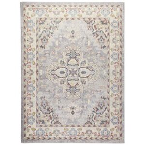 home dynamix venice loreta area rug, grey/ivory, 7'10"x10'2"