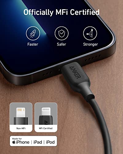 Anker USB C to Lightning Cable (1ft), Powerline III MFi Certified Fast Charging Lightning Cable for iPhone 13 13 Pro 12 Pro Max 12 11 X XS XR 8 Plus, AirPods Pro, Supports Power Delivery (Black)