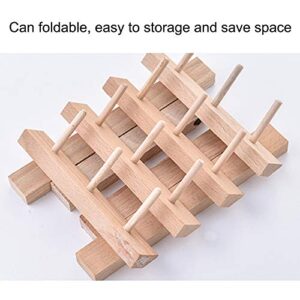 Foldable Thread Rack Wood Thread Holder 12 Spool Thread Wooden Storage Rack Thread Spool Stand Sewing Cone Storage Organiser, Sewing Quilting Embroidery Bobbin Orgainzer & Rack, Sewing Craft Tools