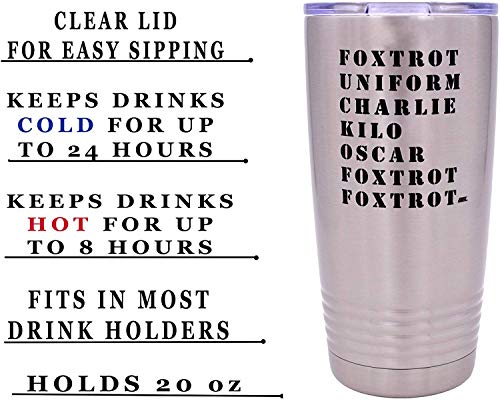 Rogue River Tactical Funny Military Acronym 20 Oz.Travel Tumbler Mug Cup w/Lid Vacuum Insulated Hot or Cold Military Veteran Gift