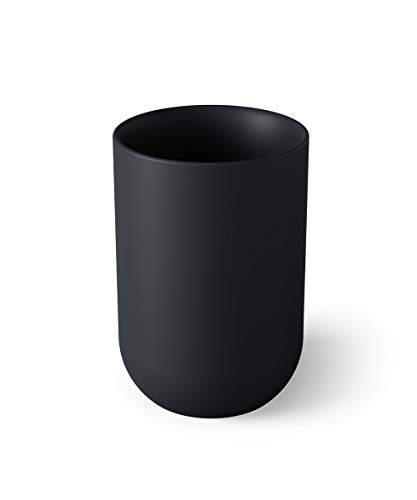 Umbra Junip Bathroom Accessories Tumbler-Modern Resin Holder and Organizer, Perfect for Holding Toothbrushes, Make-up Brushes and More, Small (Pack of 1), Black