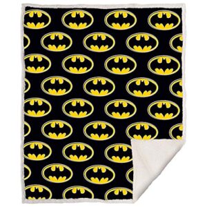 jpi dc comics licensed batman emblem dark knight thick micro sherpa throw blanket