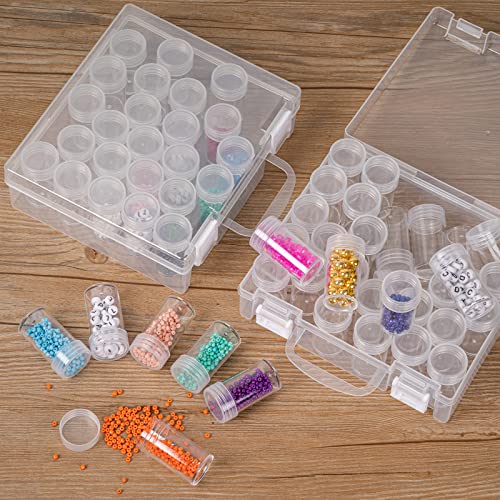 30 Slots Diamond Painting Storage Containers, Bead Organizer, Diamond Containers Diamond Painting Boxes Diamond Embroidery Box Storage Containers 30 Grids Storage Box for Beads Rhinestones (2 Pack)