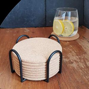 Kingrol 4 Pack Metal Coaster Holders for 4 Inch Round and Square Coasters, Hold 4 to 8 Coasters