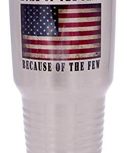 Rogue River Tactical Home of the Free USA Flag Military Veteran 30 Oz. Travel Tumbler Mug Cup w/Lid Vacuum Insulated Hot or Cold Gift