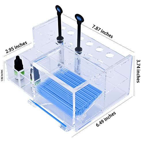 ANNWAH Dental Composite Syringe Organizer, Multi-Function Dental Syringe Holder, Resin Adhesive Applicators Organizer, Acrylic Case for Medical Composite Resin Adhesive Syringes, Resin Placement Rack