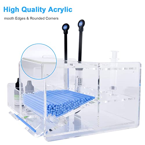 ANNWAH Dental Composite Syringe Organizer, Multi-Function Dental Syringe Holder, Resin Adhesive Applicators Organizer, Acrylic Case for Medical Composite Resin Adhesive Syringes, Resin Placement Rack