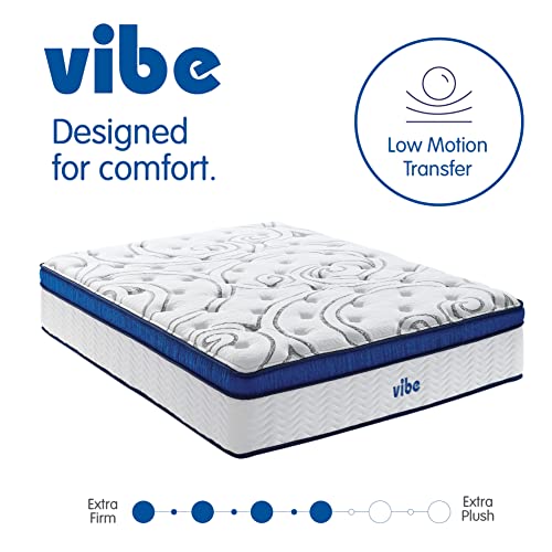 Vibe Quilted Gel Memory Foam and Innerspring Hybrid Pillow Top 12-Inch Mattress | CertiPUR-US Certified | Bed-in-a-Box Queen