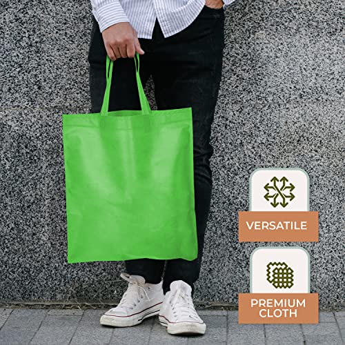 50 Tote Bags Bulk, Reusable Grocery Shopping Bags Bulk, Cloth Bags With Handles 15 x 16 In Multi Colors