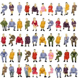 p4302 100pcs all seated sitting figures o gauge 1:50 scale seated people railway scenery miniature model train layout