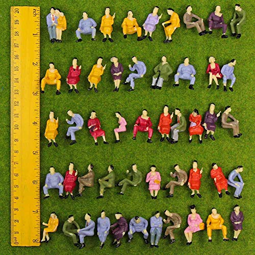 P4302 100pcs All Seated Sitting Figures O Gauge 1:50 Scale Seated People Railway Scenery Miniature Model Train Layout