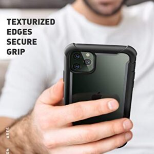 i-Blason Ares Case for iPhone 11 Pro Max 2019 Release, Dual Layer Rugged Clear Bumper Case with Built-in Screen Protector (Black)