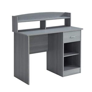 techni mobili modern office hutch writing desk, grey