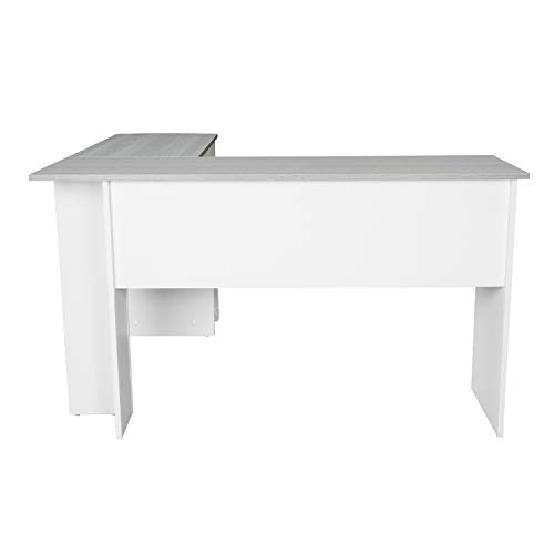 Techni Mobili L Shaped Desk - Modern Computer Desk with Corner Bookshelf & Side Storage Shelves for Home Office Accessories - Elegant, Space-Saving, & Minimalist Executive Table